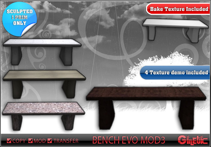 Second Life Marketplace - [G] Bench Evo mod3